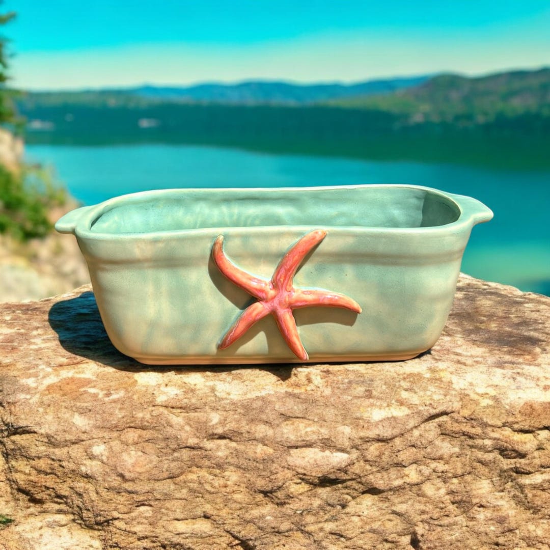 Hand-made Ceramic Star Fish Bread Loaf Pan Ceramic Bakeware Stoneware ...