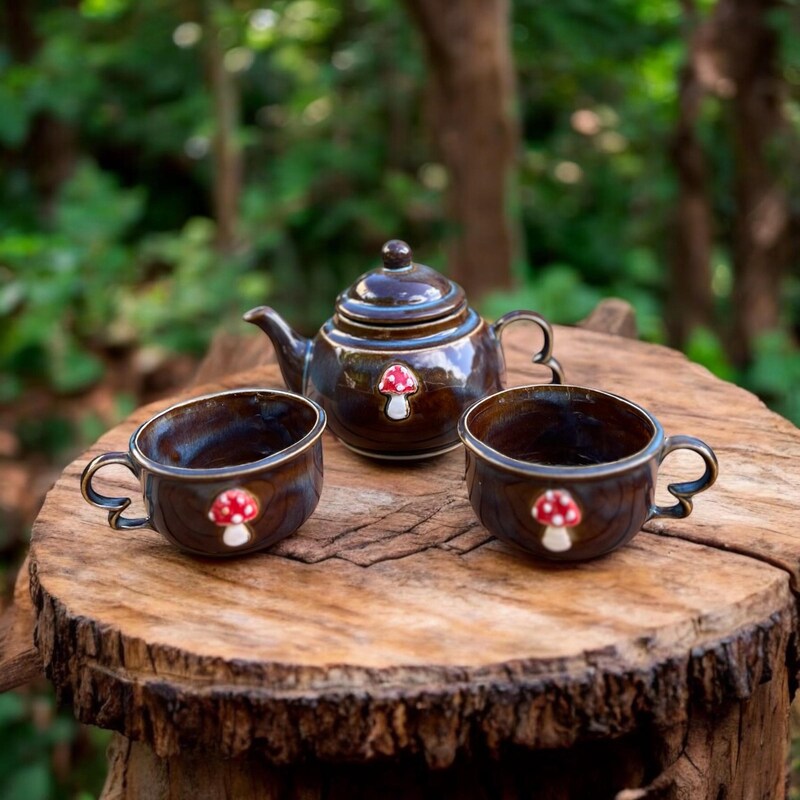 Mushroom Tea Set - Etsy