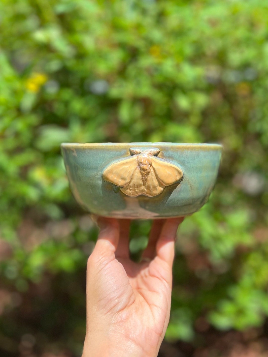 Handmade Ceramic Moth Bowl: 70s Stoneware Clay, Cottagecore Decor - Etsy
