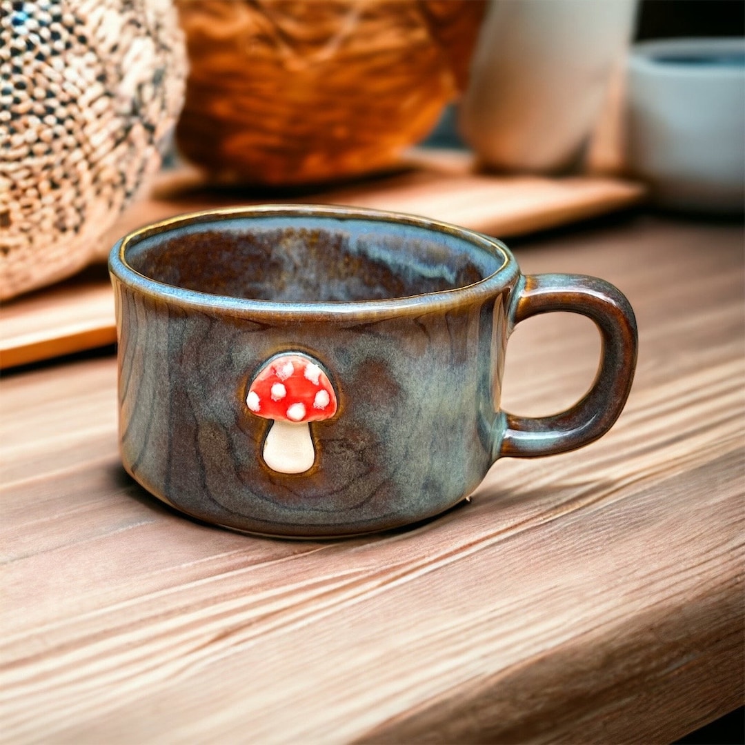 Hand-made Ceramic Mushroom Chili Mug Stew and or Soup Cup - Mushrooms ...