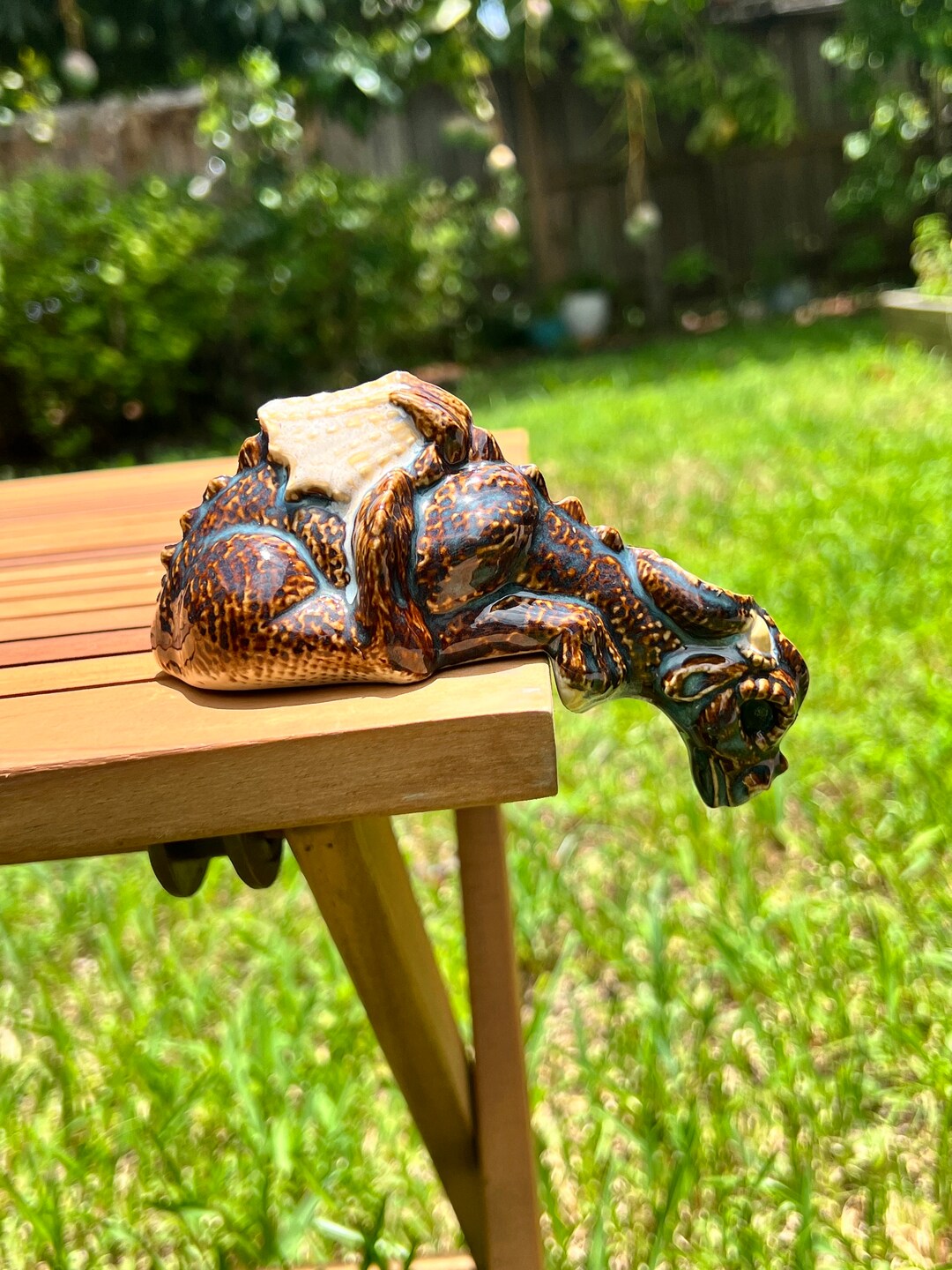 Hand-made Ceramic Mini Dragon Shelf Sitter 70s Vibe Stoneware Clay ...