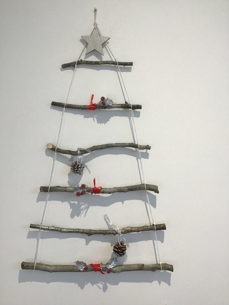 Christmas Decoration Hanging Rustic Christmas Ladder Tree - Etsy UK