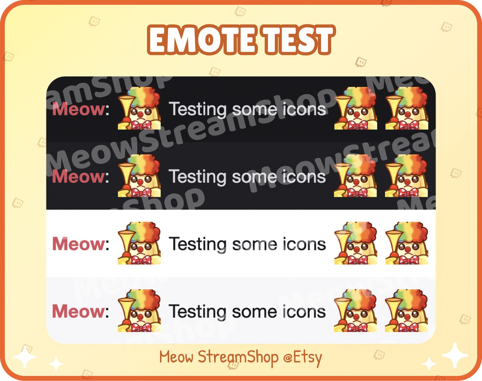 Twitch Emote / Cute Banana Clown, Funny, Silly Emotes / Kawaii Banana ...