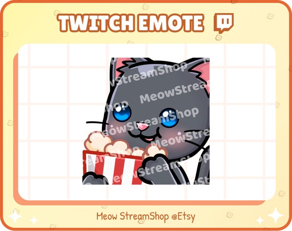 Twitch Emote / Cute Black Cat Popcorn Eating Popcorn Eat - Etsy Canada