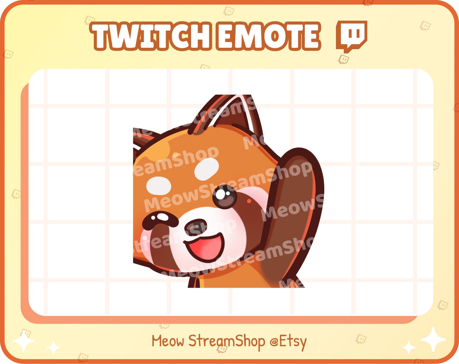 Twitch Emote / Cute Red Panda Hi, Wave, Waving, Hello Emotes / Cute ...