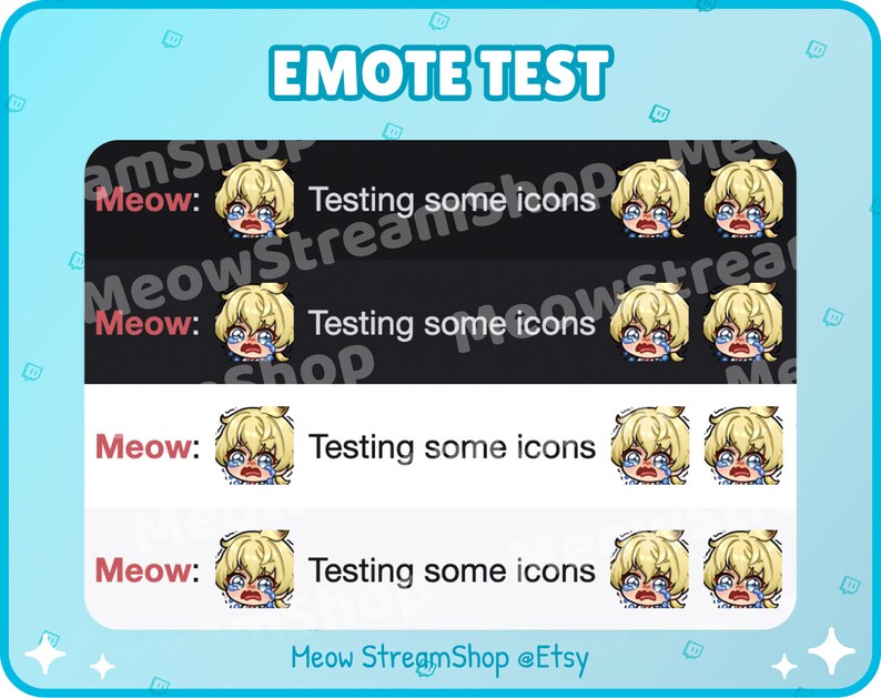 Twitch Emote / Mika Cry Sad Tears Panic Emotes / Genshin - Etsy
