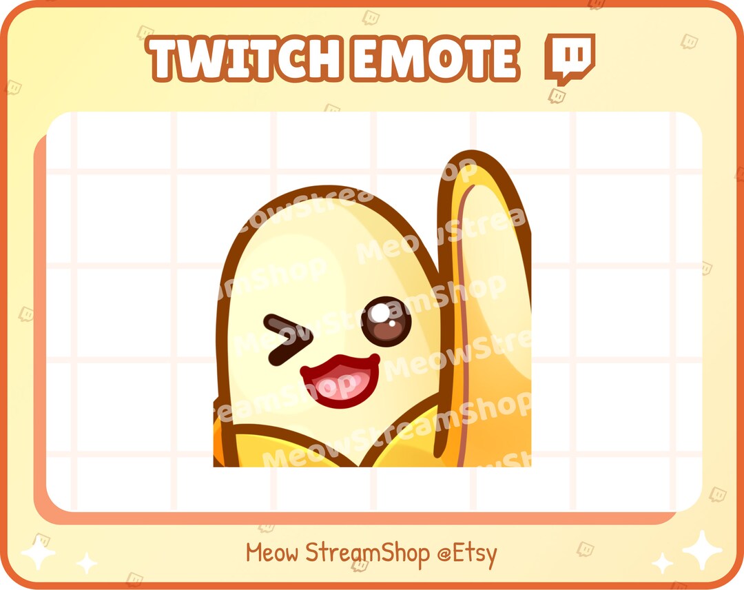 Twitch Emote / Cute Banana Hi, Hello, Wave, Waving, Bye, Farewell ...