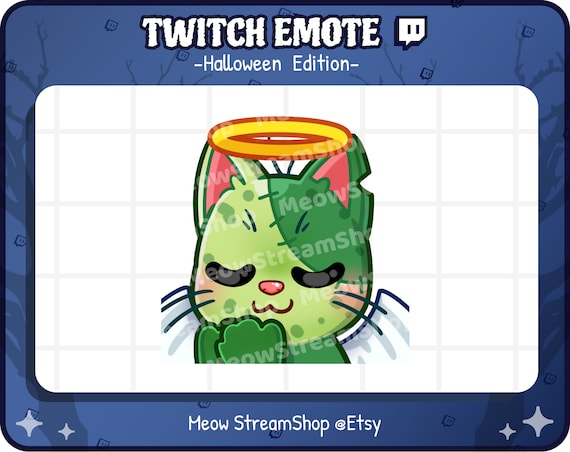 Twitch Emote / Cute Zombie Cat Pray Halo Angel Emotes / - Etsy