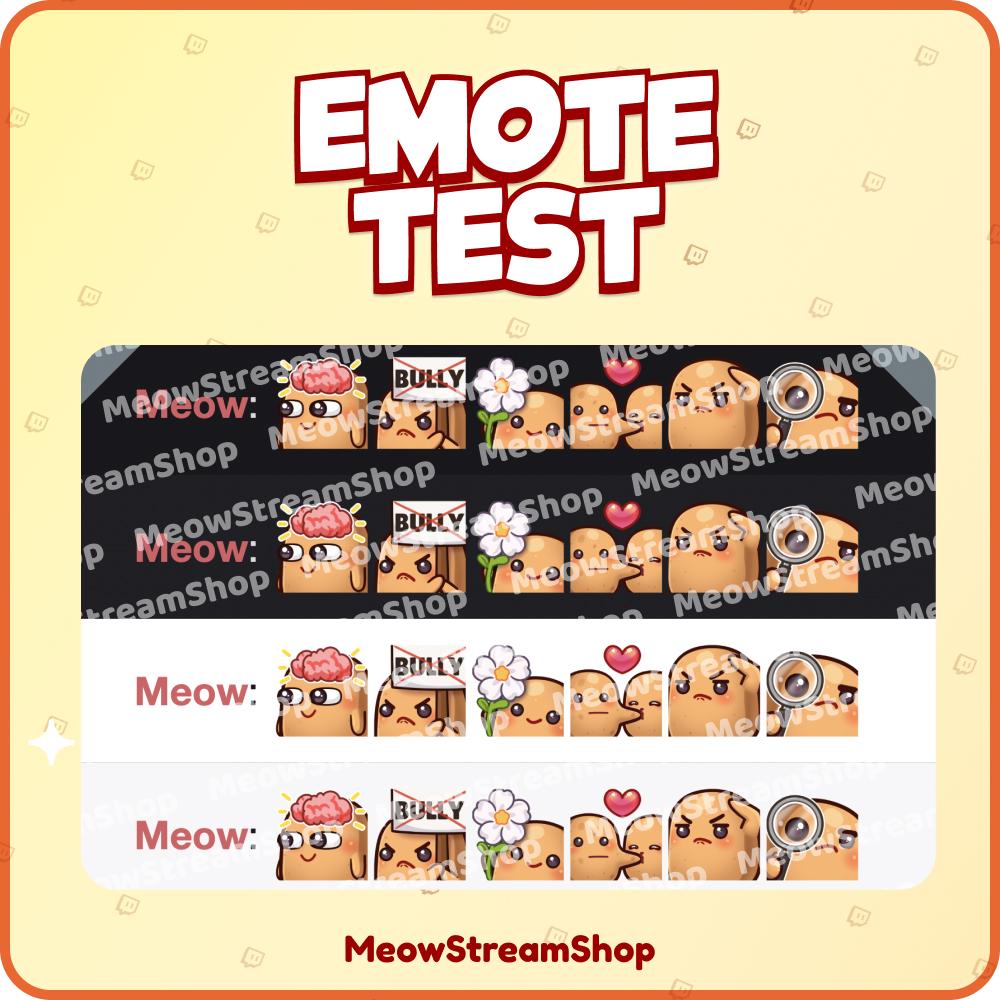Twitch Emote/cute Potato Emotes Pack #10 (big Brain, Bully, Flower ...