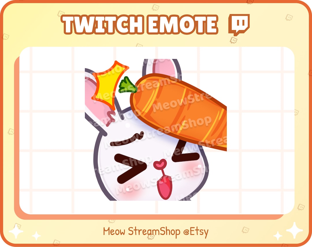 Twitch Emote / Cute Rabbit Bonk, Bonked Emotes / Cute White Bunny Sub ...