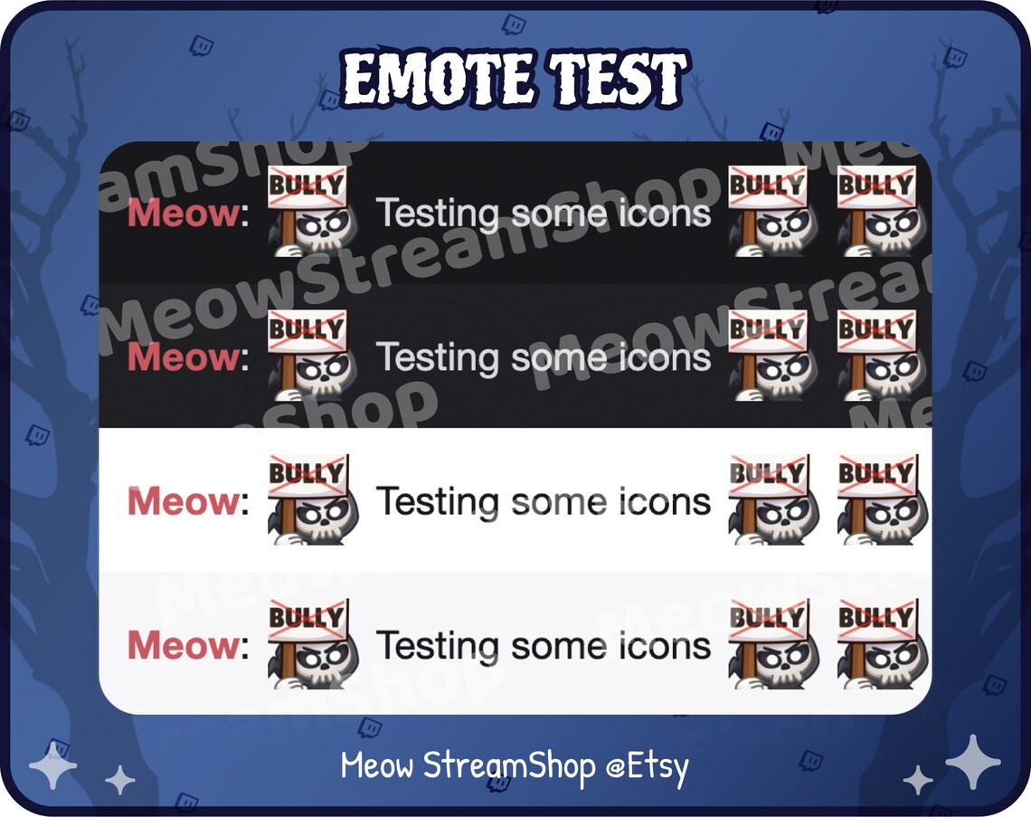 Twitch Emote / Cute Grim Reaper No Bully Bully Emotes / - Etsy