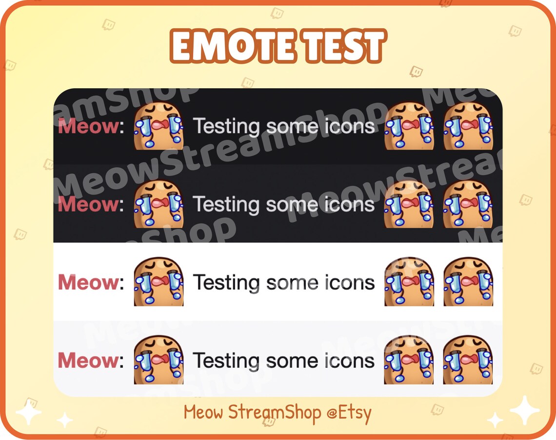 Twitch Emote / Cute Potato Cry, Sad, Tears, Panic Emotes / Kawaii Potat ...