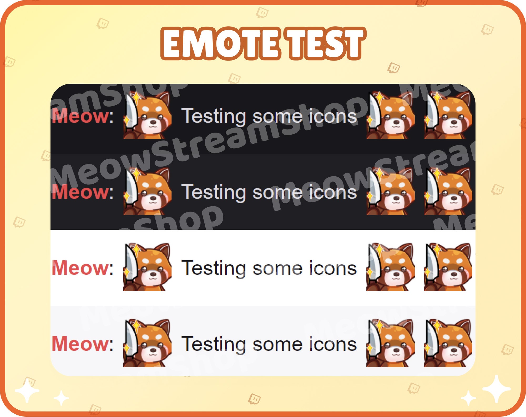 Twitch Emote / Cute Red Panda Knife Emotes / Cute Chibi Red - Etsy