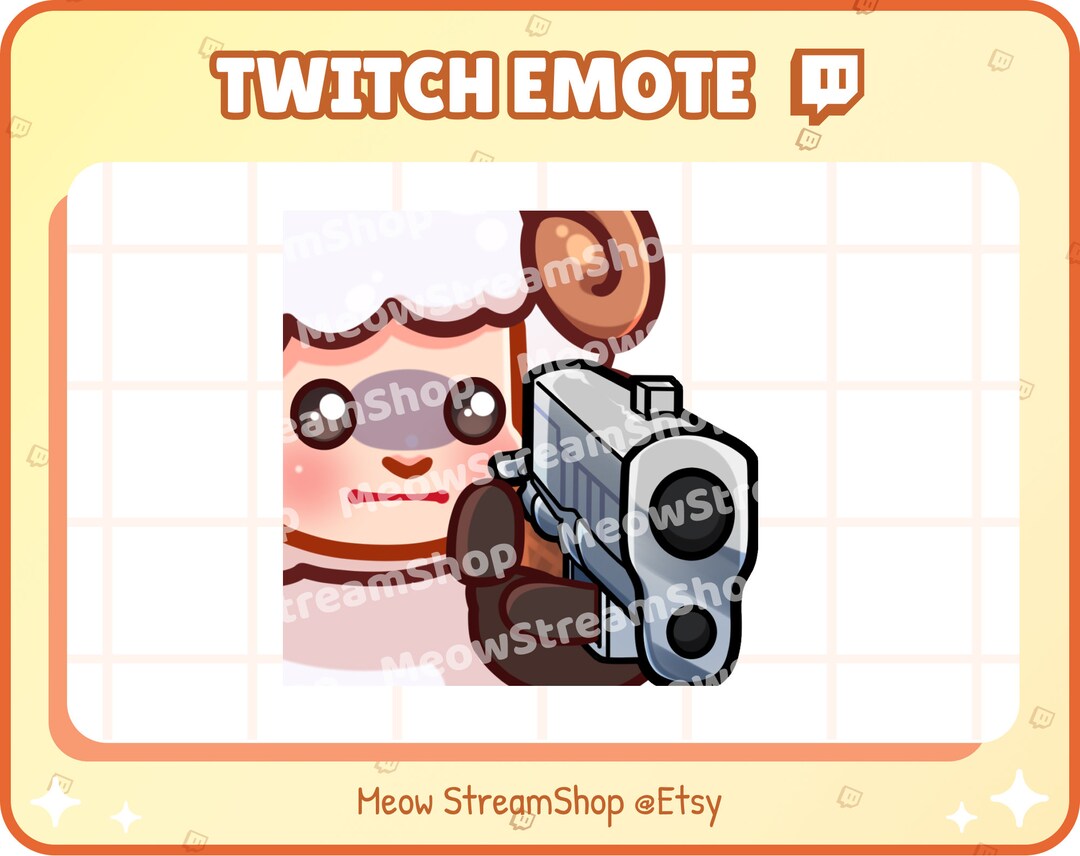 Twitch Emote / Cute Sheep GUN, Angry, Rage Emotes / Kawaii Lamb Goat ...