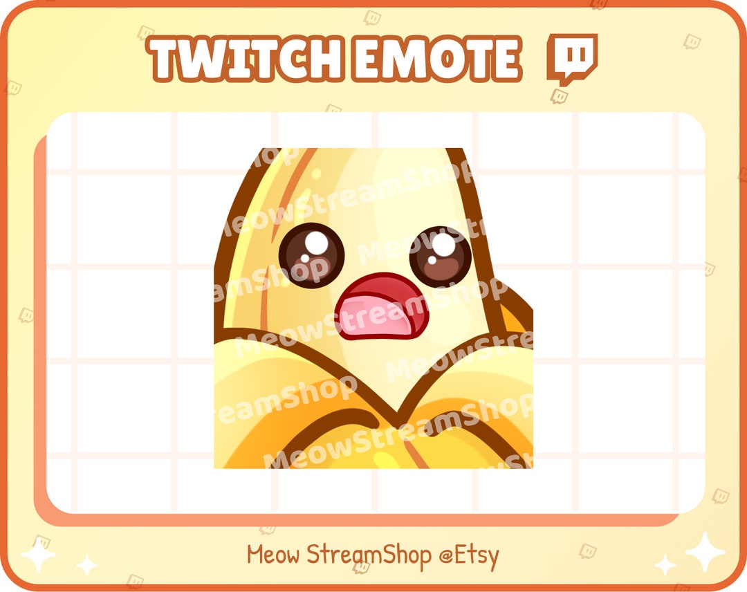 Twitch Emote / Cute Banana Gasp, Shock, What, Whoa, WOW Emotes / Kawaii ...