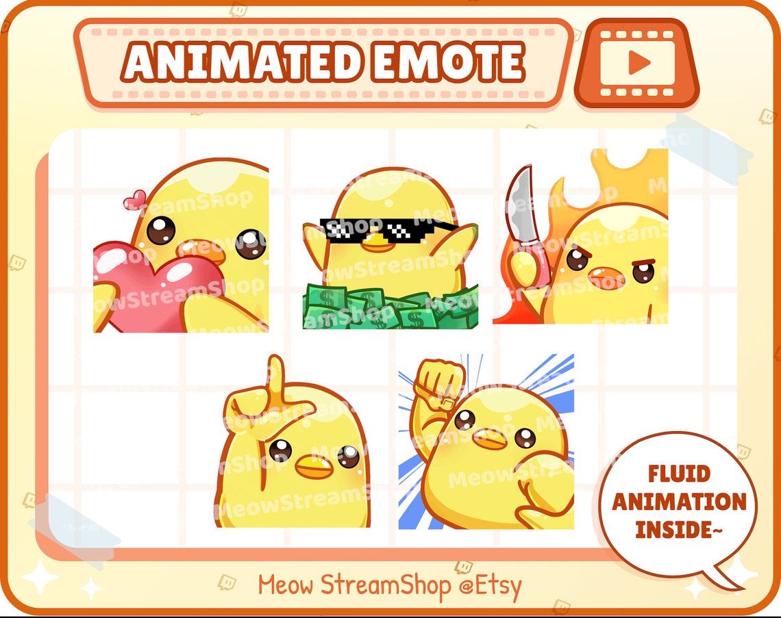 Twitch Animated Emote / Cute Chick Animated Emotes Pack 1 - Etsy