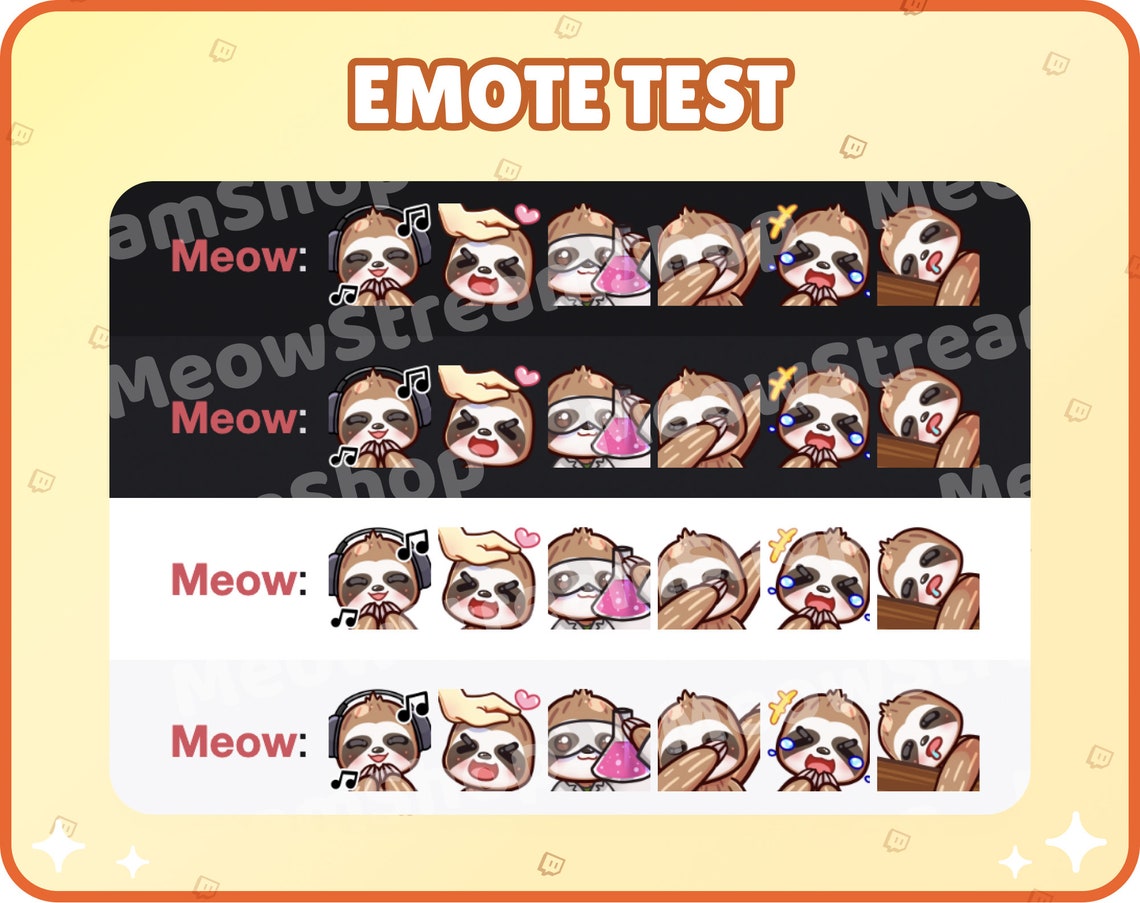 Twitch Emote / Cute Sloth Emotes Pack 4 jam Pat Science - Etsy
