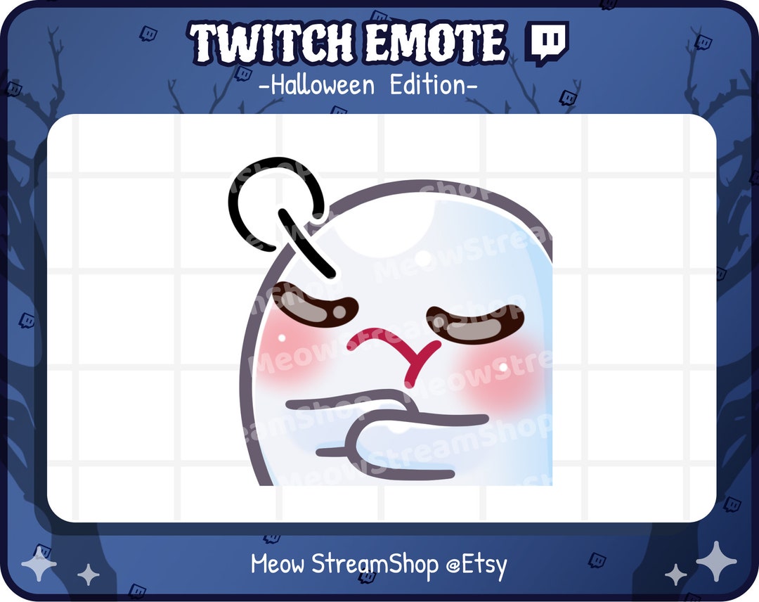 Twitch Emote / Cute Ghost Pout, Pouting, Shy, Tsundere Emote / Kawaii ...
