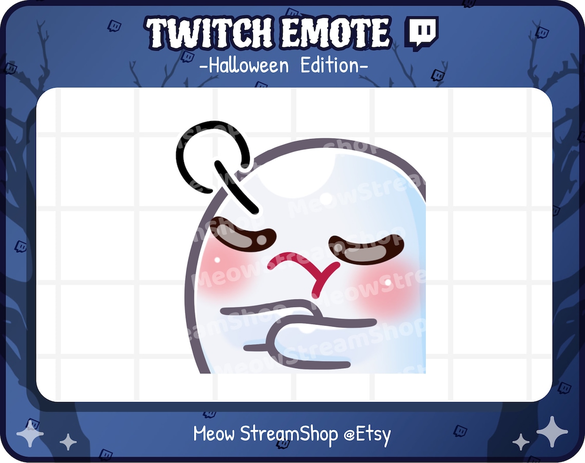Twitch Emote / Cute Ghost Pout Pouting Shy Tsundere Emote / - Etsy