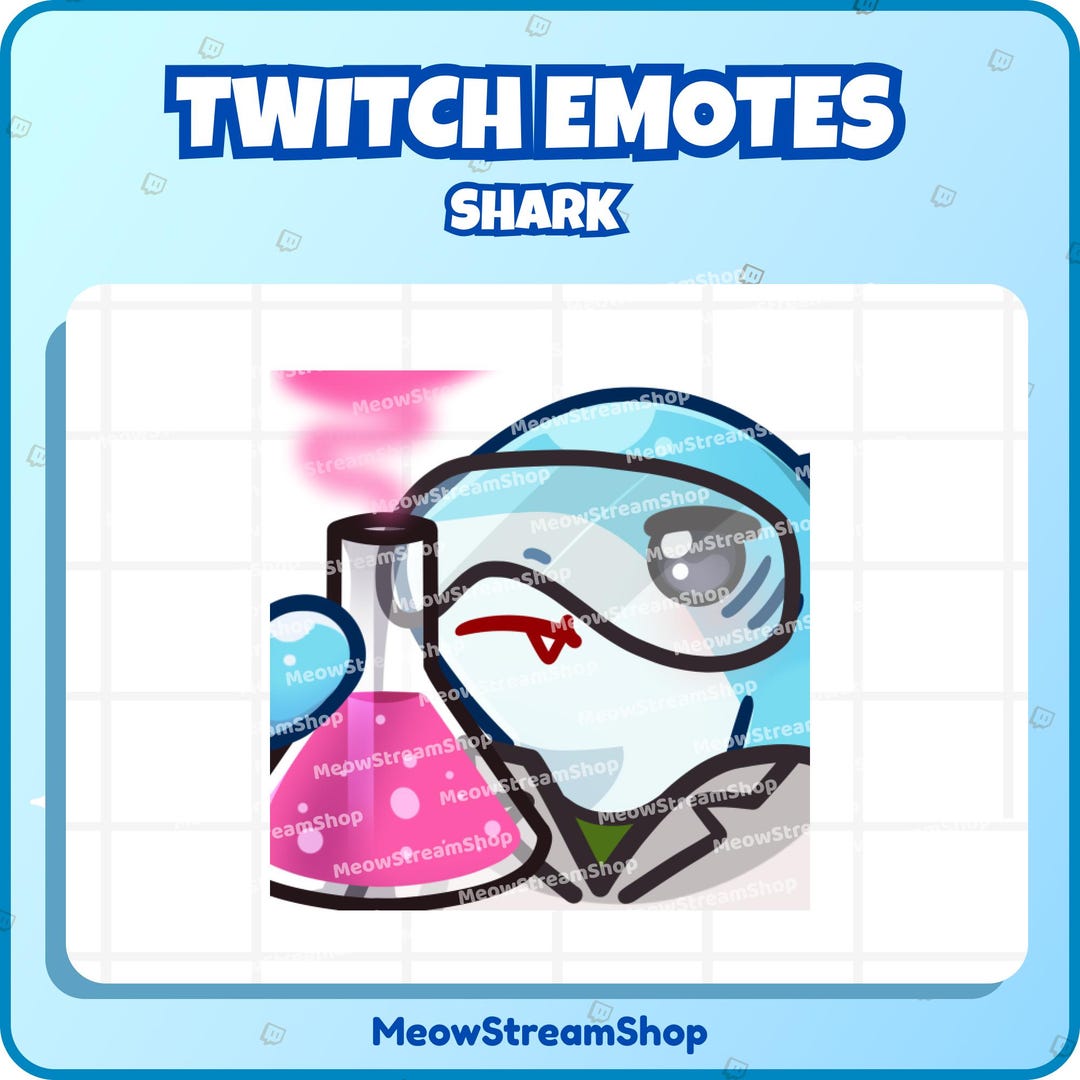 Twitch Emote / Cute Shark Science Scientist Esoteric Knowledge / Kawaii ...