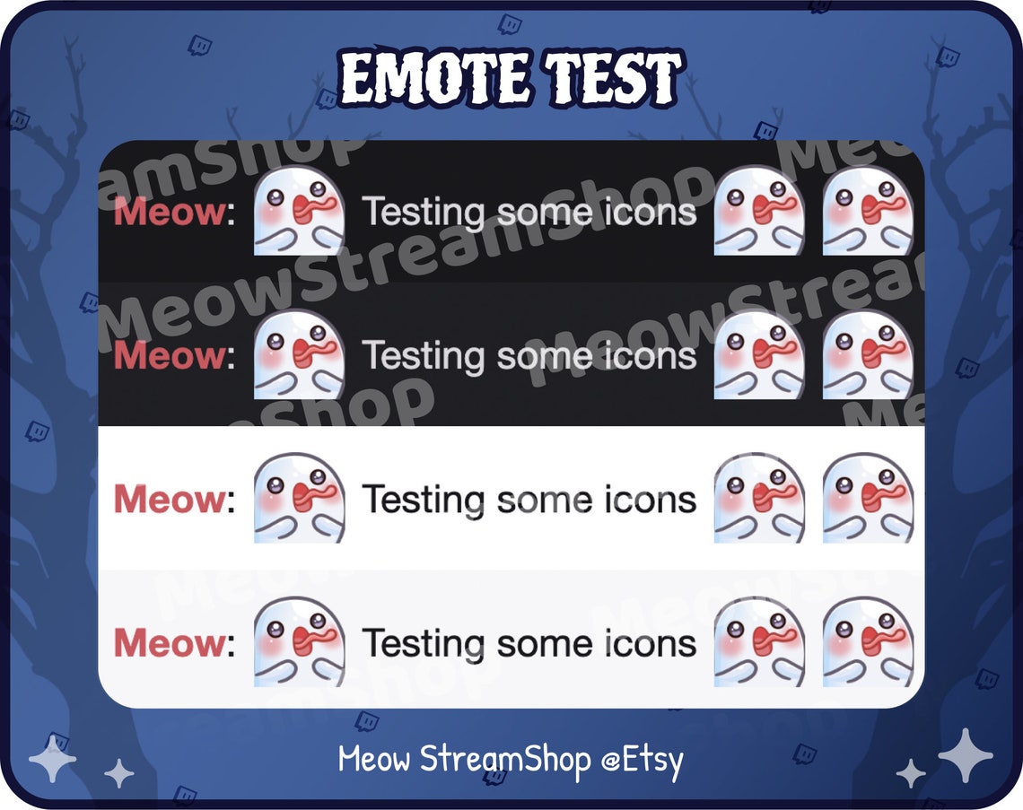 Twitch Emote / Cute Ghost Tongue Out, Reee, Lul Emote / Kawaii Spooky ...