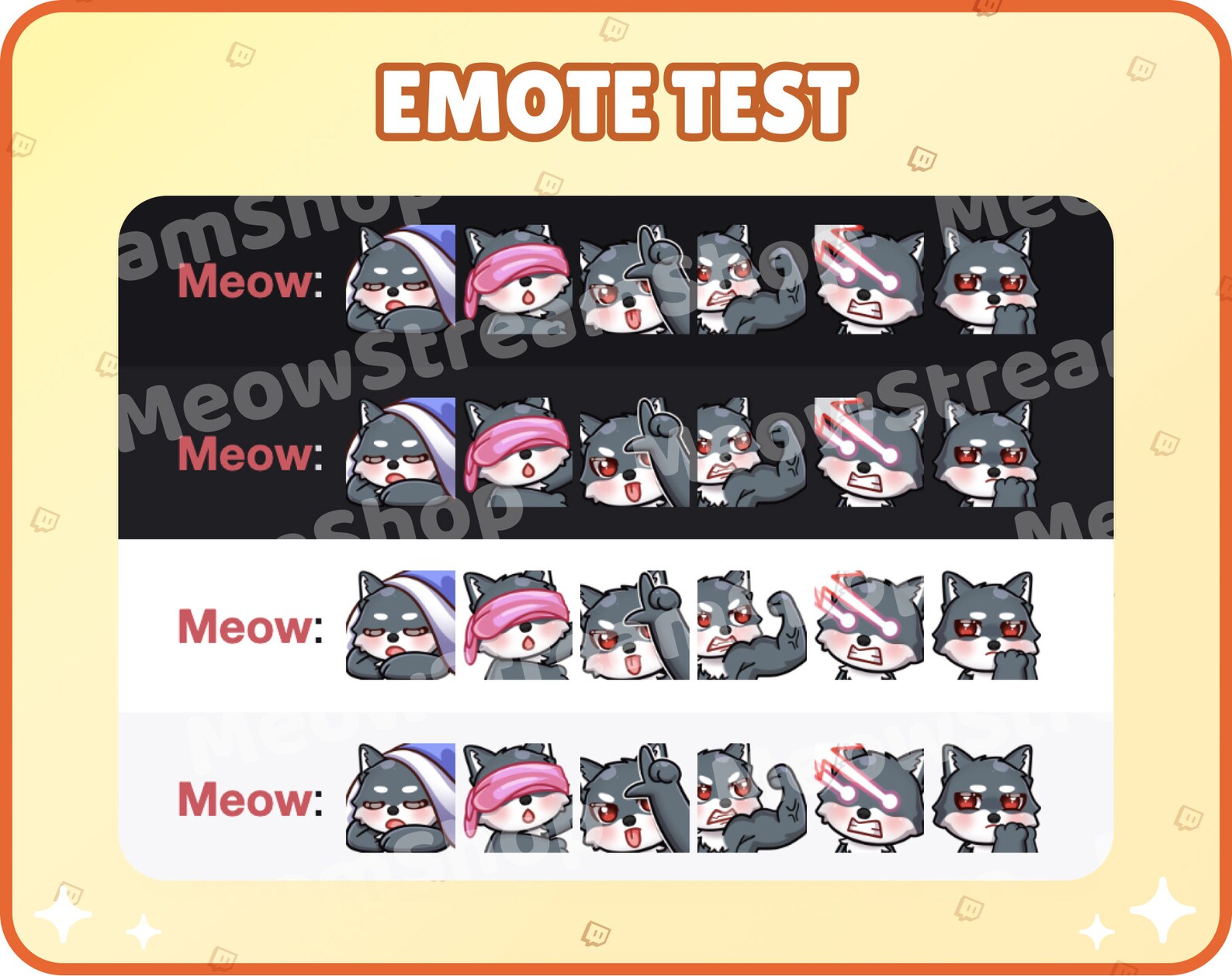 Twitch Emote / Cute Grey would emotes pack #4 (sommeil, aveugle, L ...