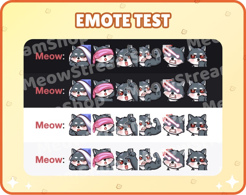 Twitch Emote / Cute Grey Wold Emotes Pack #4 (sleep, Blind, L, Flex ...