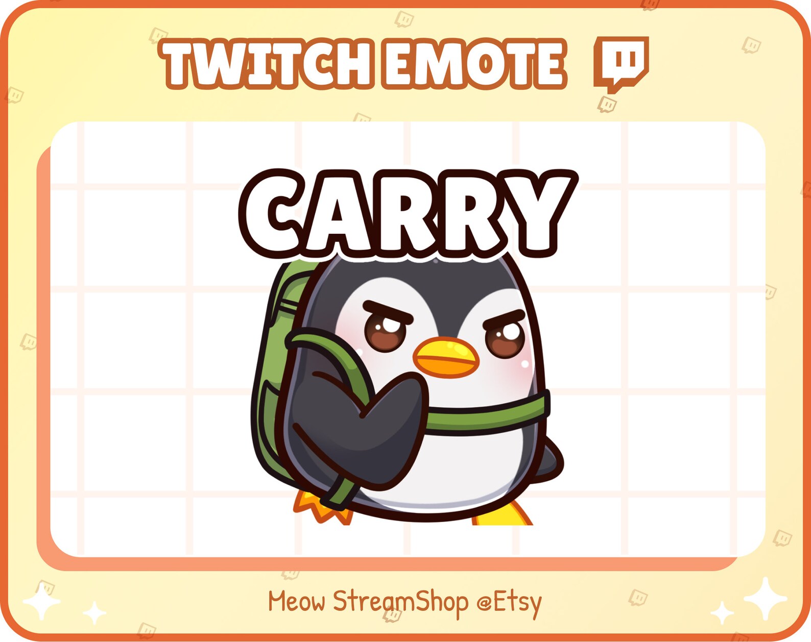 Twitch Emote / Cute Penguin Carry Backpack Emotes / Cute - Etsy