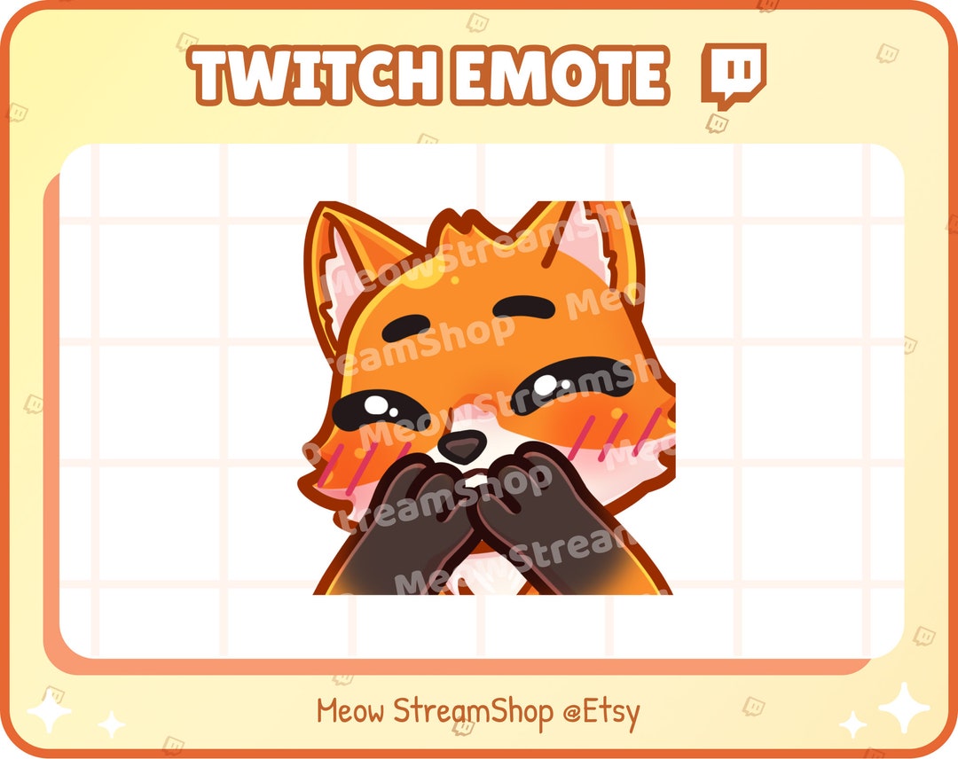 Twitch Emote / Cute Fox Giggle, Laugh, Shy Emotes / Kawaii Fox Chibi ...