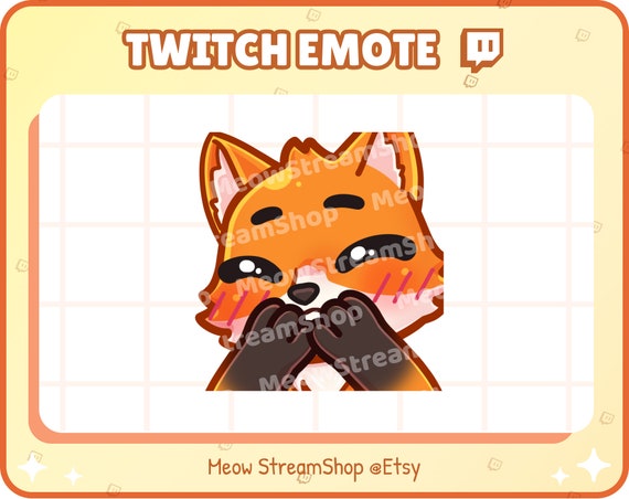 Twitch Emote / Cute Fox Giggle Laugh Shy Emotes / Kawaii Fox - Etsy