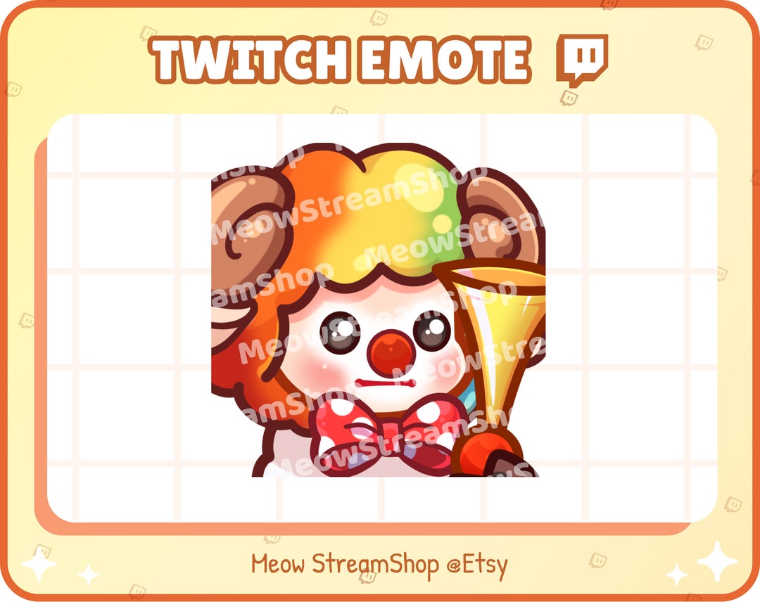 Twitch Emote / Cute Sheep Clown, Funny, Silly Emotes / Kawaii Lamb Goat ...
