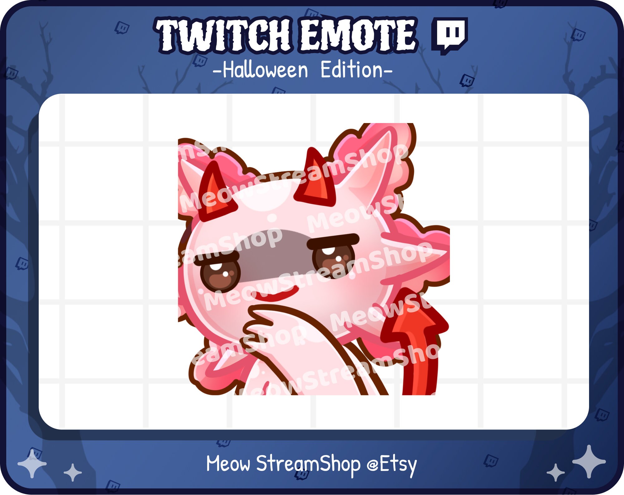 Twitch Emote / Cute Axolotl Emotes Halloween Edition Evil, Devil ...