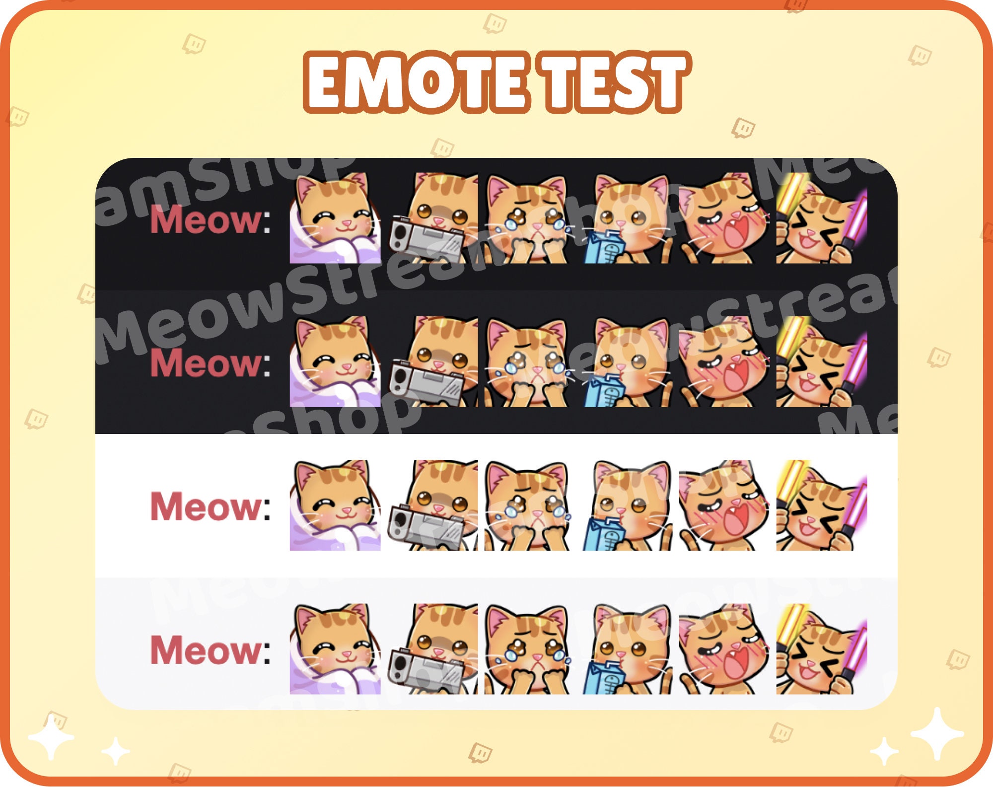 Twitch Emote / Cute Orange Cat Emotes Pack 4 comfy Gun - Etsy Hong Kong