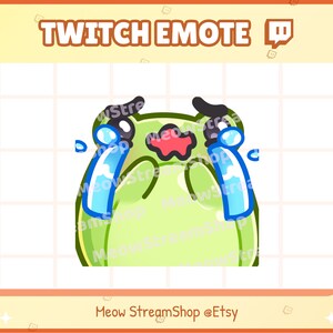 Twitch Emote / Cute Frog Cry, Sad, Tears Emote / Cute Frog Toad Sub ...