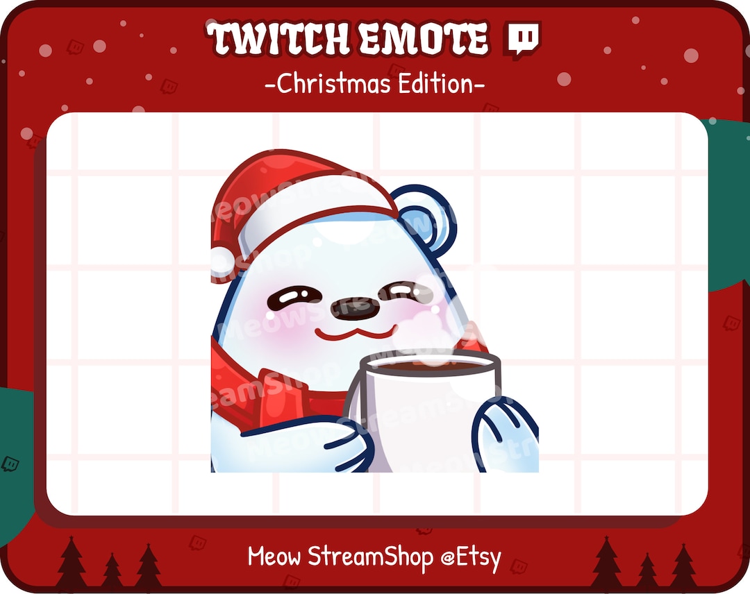 Twitch Emote / Cute Polar Bear Santa Sip Hot Chocolate Emotes - Etsy