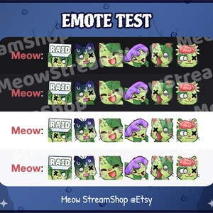 Twitch Emote / Cute Zombie Cat Emotes Pack #3 (raid, Scared, Ayaya, F ...