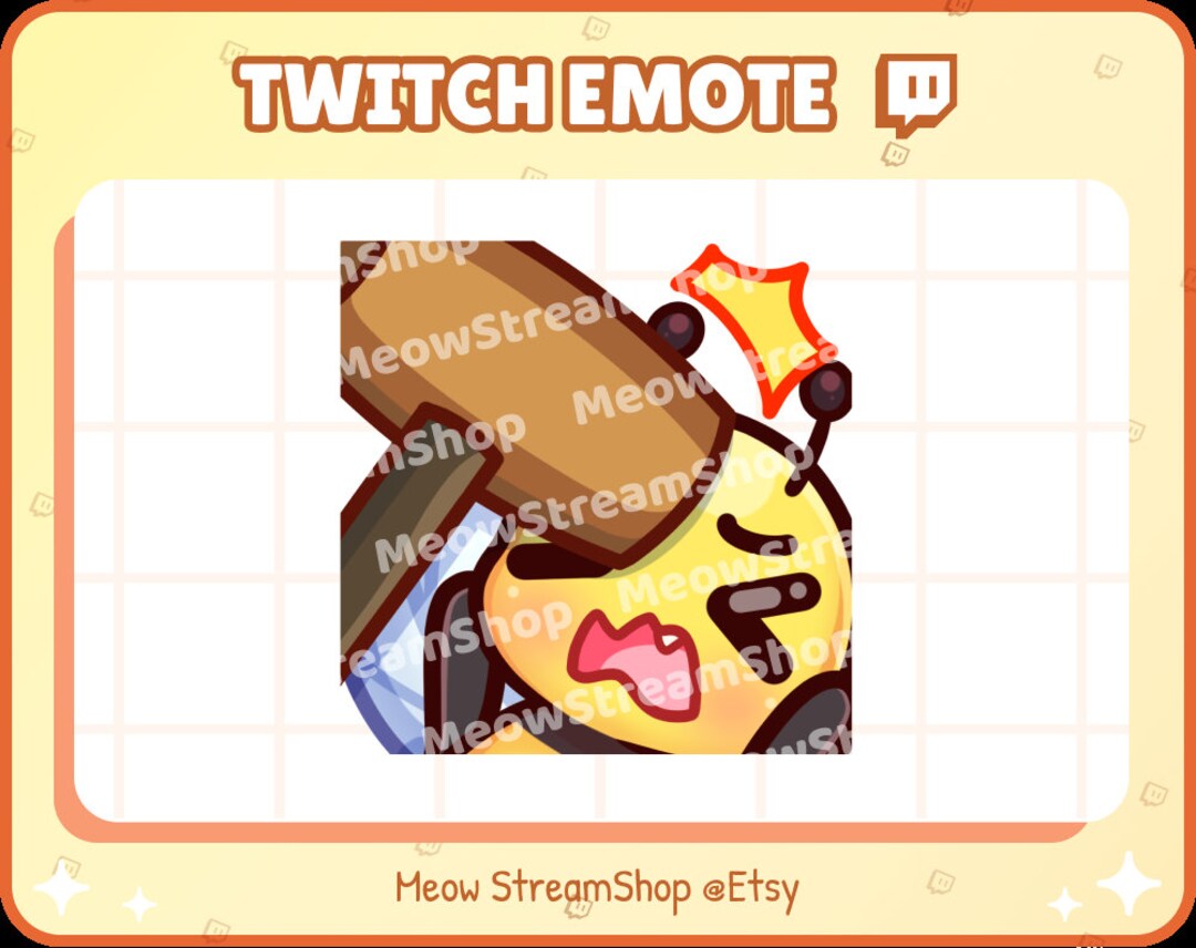 Twitch Emote / Cute Bee Bonk, Hammer, Ban Emotes / Kawaii Wasp Hornet ...