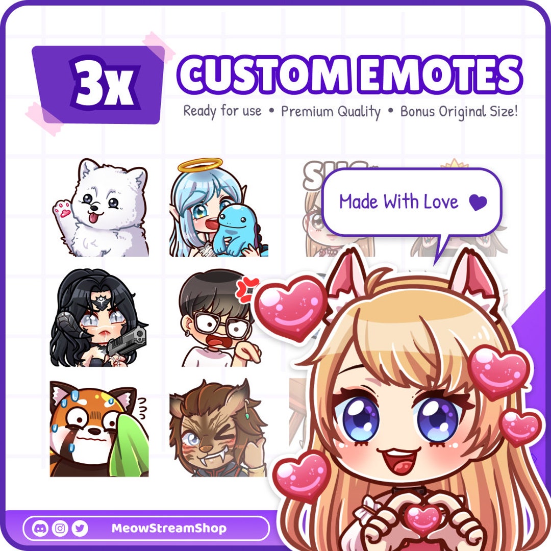 3x Custom Premium Twitch Emotes / Twitch Emoji for Streamer / Youtube ...