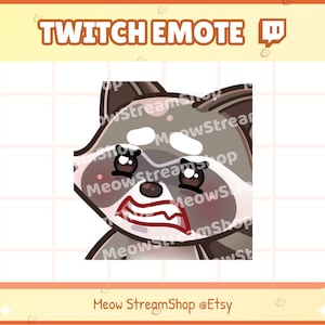 Twitch Emote / Cute Raccoon Yikes, Eww, Disgust Emotes / Kawaii Raccoon ...