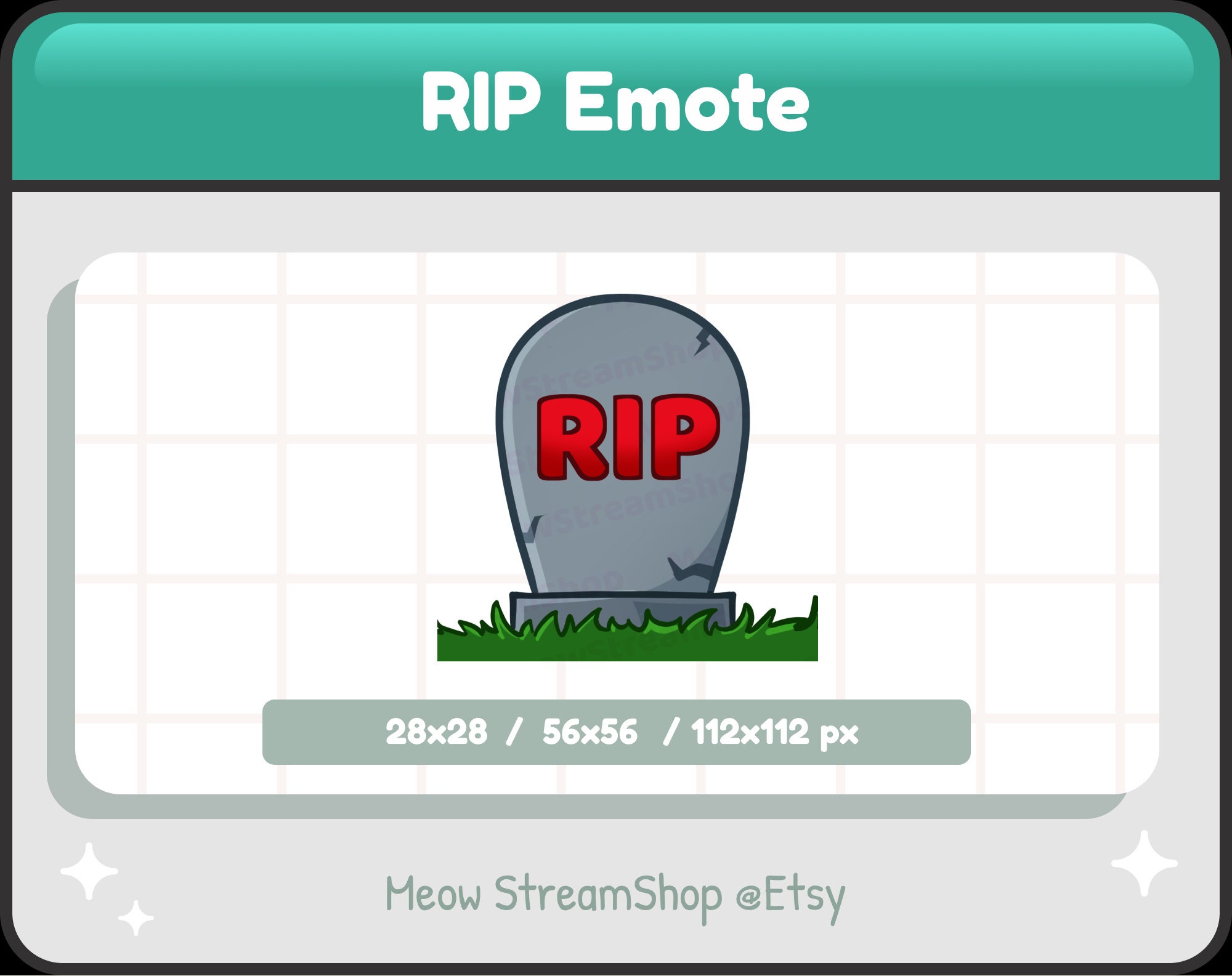 Twitch Emote - RIP , Tomb Stone Emoji for Streamer - Etsy