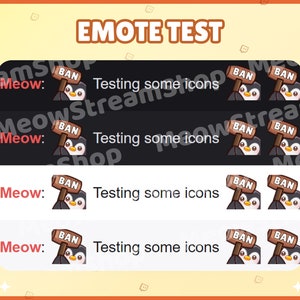 Twitch Emote / Cute Penguin Ban, Ban Hammer Emotes / Cute Penguin Emote ...