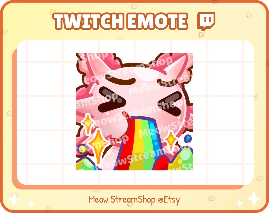 Twitch Emote / Cute Axolotl Puke, Vomit, Throw Up, Gag Emote / Cute ...