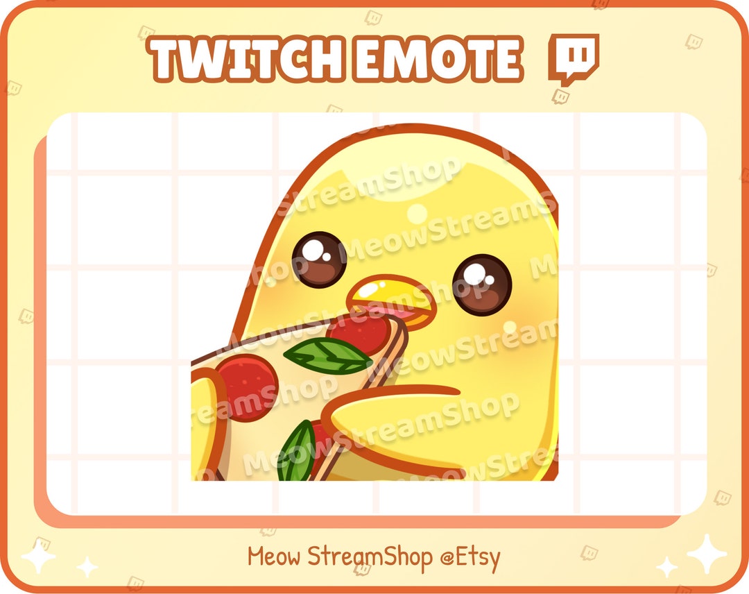 Twitch Emote / Cute Chick Eat Pizza Emotes / Cute Duckling Sub Emoji - Etsy