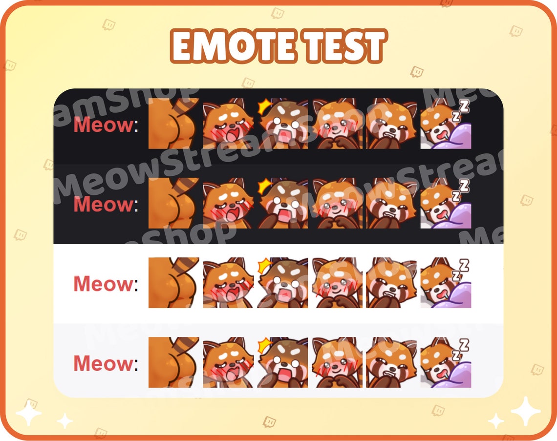 Twitch Emote / Lindo Panda Rojo Emotes Pack 4 Tímido Risas - Etsy España