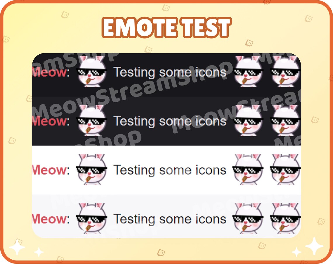Twitch Emote / Cute Rabbit Cool Shade GG EZ Emotes / Cute - Etsy