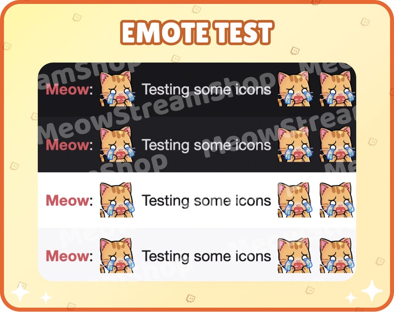 Twitch Emote / Cute Orange Cat Cry Sad Tears Emotes / Kawaii - Etsy