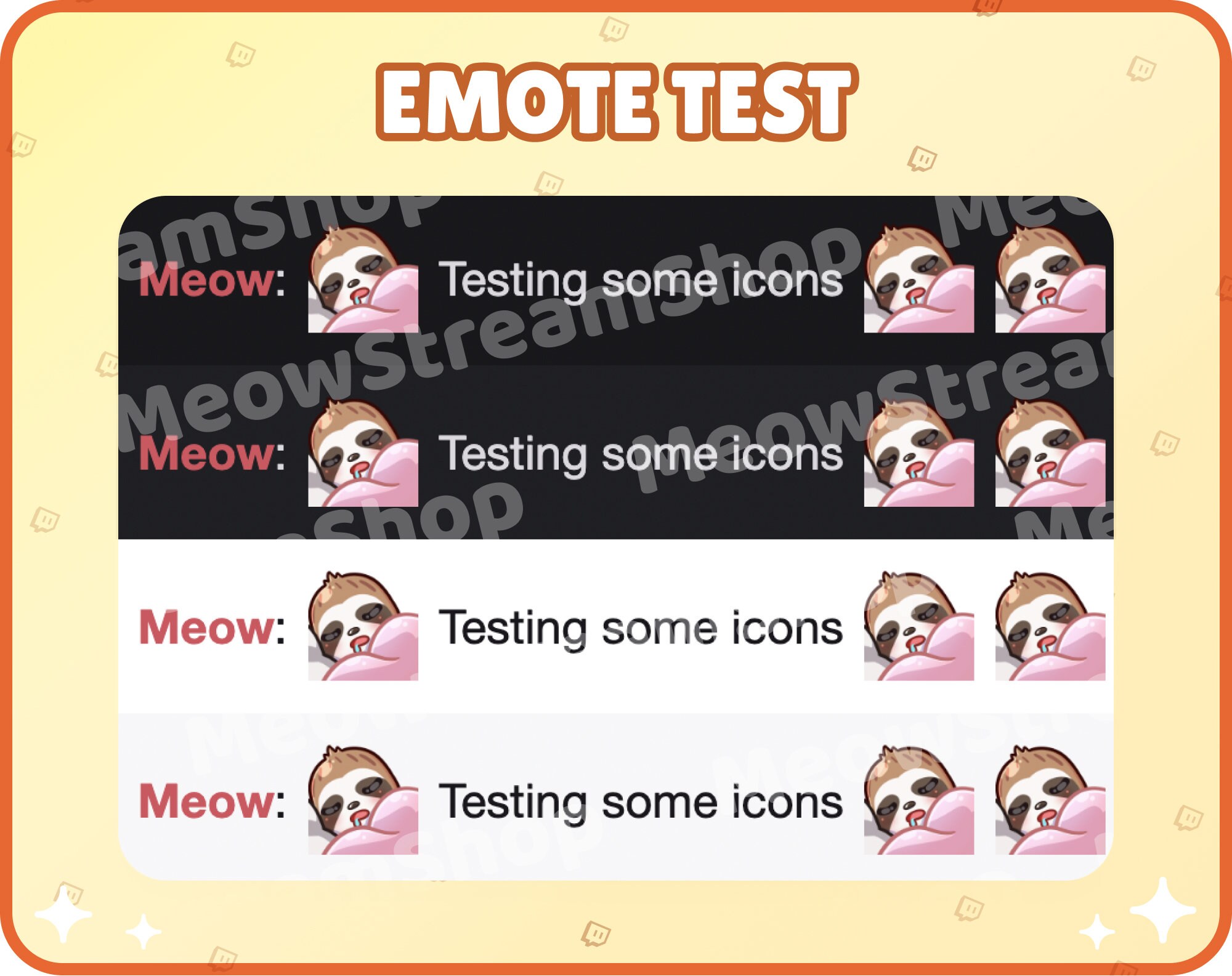 Twitch Emote / Cute Sloth Sleep, Rest, Sleepy Emotes / Kawaii Lazy ...