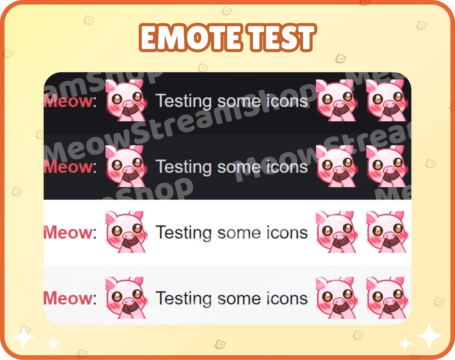 Twitch Emote / Cute Pig Shy, Amazed, Blush Emotes / Cute Pink Piggy Sub ...