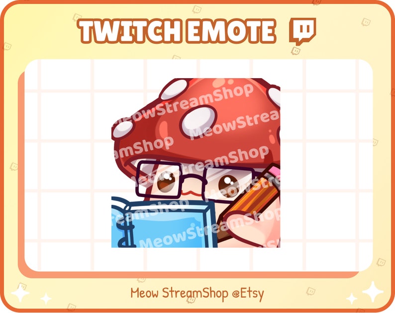 Twitch Emote / Cute Mushroom Note Rule Write Emote / Kawaii - Etsy