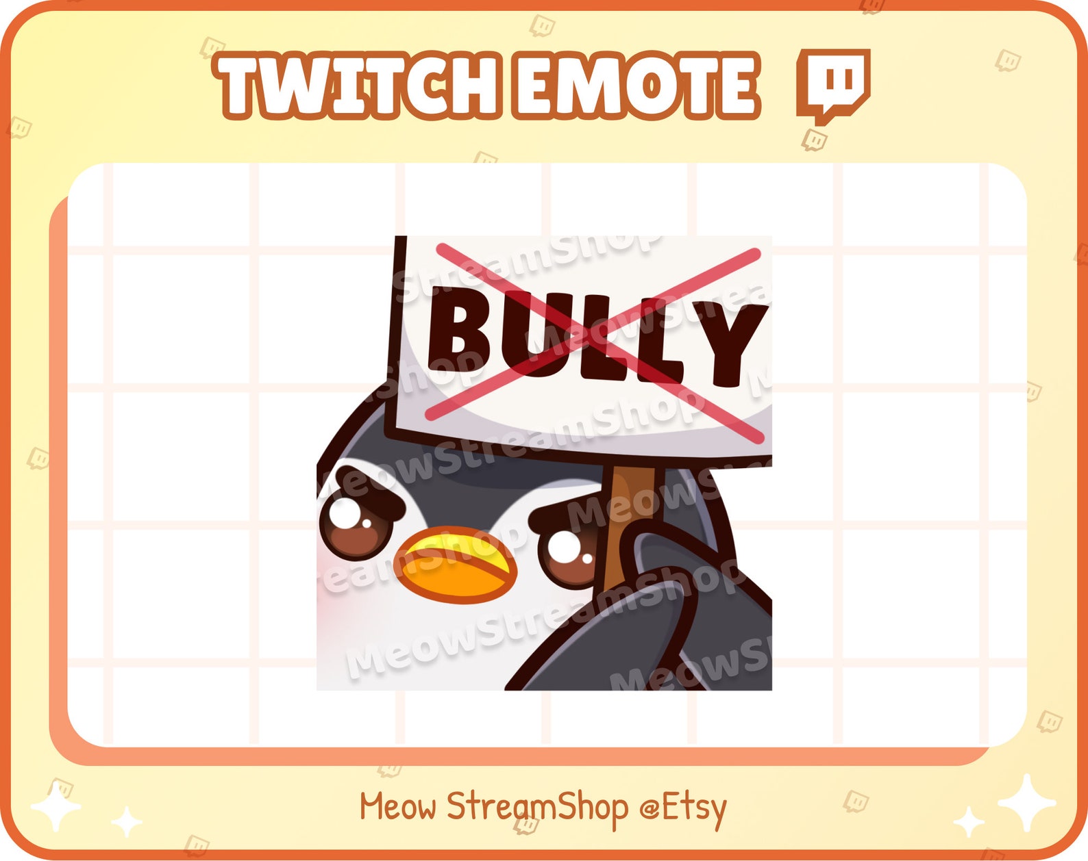 Twitch Emote / Cute Penguin No Bully, Bully Emotes / Cute Penguin Emote ...